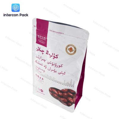 Cina Borsa su ordinazione autosigillante della chiusura lampo di LOGO Eight Side Sealing Snack del sacchetto di plastica del PVC in vendita