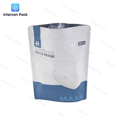 Cina Borsa d'imballaggio della chiusura lampo del poliestere di plastica personalizzabile della serratura KF94 per la borsa di stoccaggio della maschera in vendita