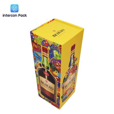 Cina colore opaco del film CMYK del PE della singola di vino di pollice di 4.76x 4.76x16.65 scatola di cartone della bottiglia in vendita