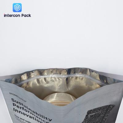 China Saco de empacotamento de selagem lateral do zíper do saco de papel três biodegradáveis da pedra à venda
