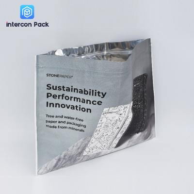 China Saco de empacotamento de selagem lateral do zíper do saco de papel três biodegradáveis da pedra à venda