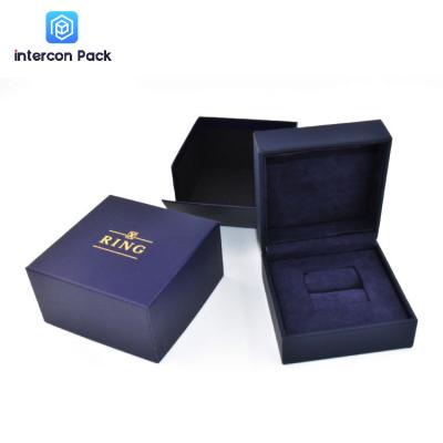 Cina Pollice di timbratura caldo di cuoio di lusso di processo 4.02x4.02x2.2 del contenitore di gioielli del pacchetto di Intercon in vendita