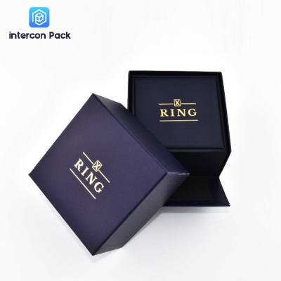 Cina Pollice di timbratura caldo di cuoio di lusso di processo 4.02x4.02x2.2 del contenitore di gioielli del pacchetto di Intercon in vendita