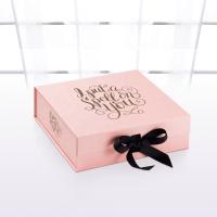 China Custom Foldable Cardboard Boxes with Ribbon UV Coating ODM Flat Pack Packaging for sale