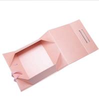 China Custom Foldable Cardboard Boxes with Ribbon UV Coating ODM Flat Pack Packaging for sale