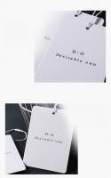 China Custom Rectangle Two Layers Debossing Clothing Label Tag with String 1000 PCS for sale