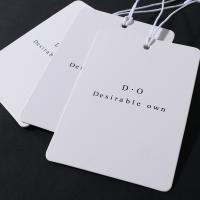 China Custom Rectangle Two Layers Debossing Clothing Label Tag with String 1000 PCS for sale
