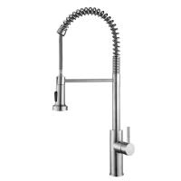 China 18/10 Stainless Steel Pulldown Kitchen Faucet Deck Mounted with Flexible Spout 2001X for sale