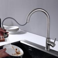 China IPX5 Smart Touch Kitchen Faucet Dual Function Spray Head Solid Stainless Steel 360 Swivel for sale