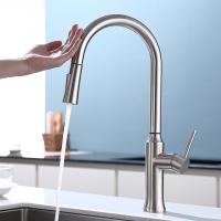 China IPX5 Touch Sensor Pull Down Kitchen Faucet 2039-TT DC 6V Stainless Steel for sale