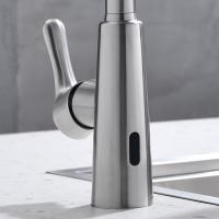 China Extendable No Touch Kitchen Sink Faucet 2075-SS Infrared Sensor Pull Down Brushed Nickel for sale