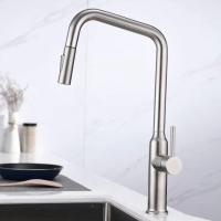 China Smart Motion Sensor Kitchen Faucet with Pull Down Spray Head 2083-SS Stainless Steel for sale