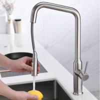 China Smart Motion Sensor Kitchen Faucet with Pull Down Spray Head 2083-SS Stainless Steel for sale
