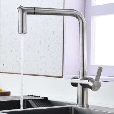 Cina Rubinetto ceramico 3.92L/Min della cartuccia dei rubinetti CUPC della cucina di acciaio inossidabile del tubo flessibile ritrattabile in vendita