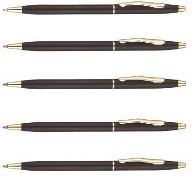 China twist style slim hotel metal pen,metal hotel use ball pen, hotel amenity pen for sale