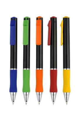 China soft grip click action plastic ball pen,direct from china factory and supplier for sale
