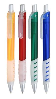 China rubber grip click style plastic ball pen,direct from china manufacturer for sale