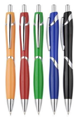 China click style ball pen, slick action ball point pen, plastic promotional use for sale