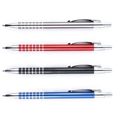 China click metal aluminum ball pen with six rings,metallic barrel, cheap price for sale
