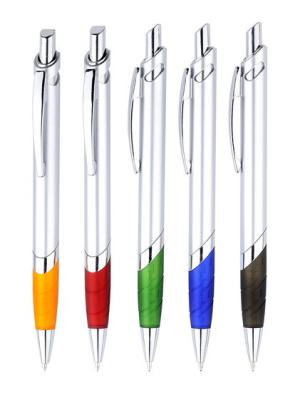 China chromed plastic pen,silver plastic pen,silver logo ball pen, chromed logo pen for sale
