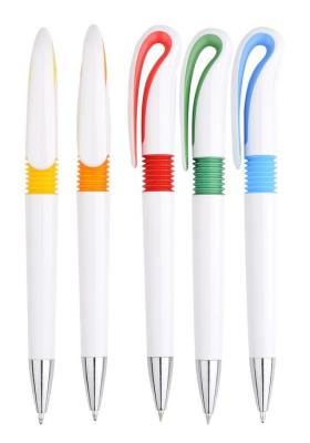 China fancy design twist plastic pen, wide clip and white barrel,novel design for sale