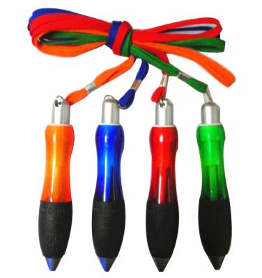 China low price promotional gift lanyard plastic pen,lanyard ball pen for sale