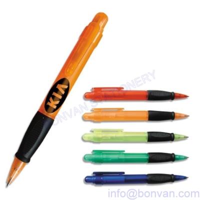 China big size rubber grip plastic pen, promotional pen with grip for sale