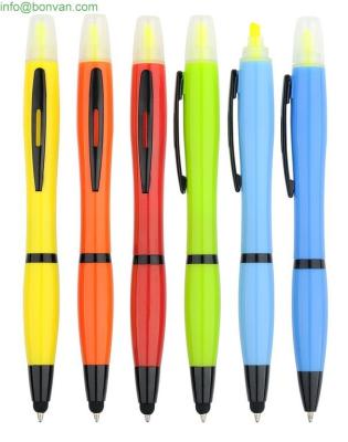 China 3 in 1 pen,pen with highlighter and toouch stylus, ball point pen for sale