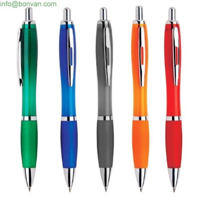 China Cheap Wholesale Curvy transparent Promotional Ball Pen,advertising ballpoint pen for sale