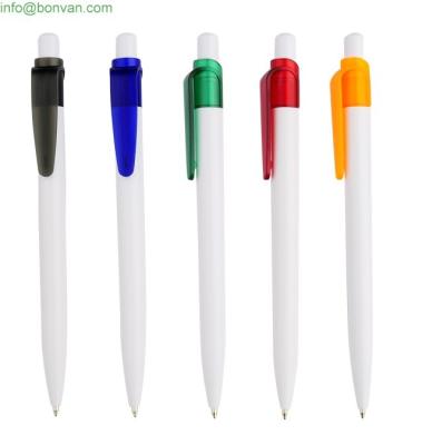 China Customized Logo Cheap Plastic Slogan Ball Pen, white slogan ball pen for sale