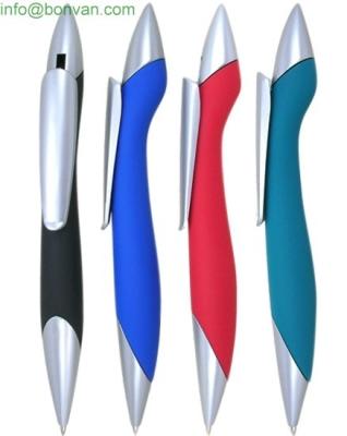 China rubber sprayed novel ball pen,special design advertising silver ball pen,elegant ball pen for sale