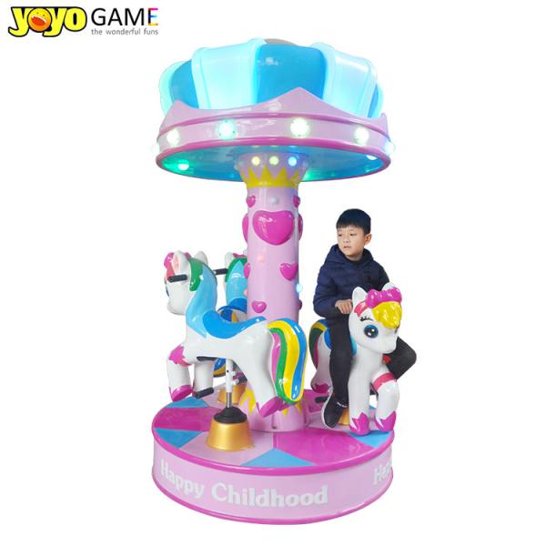 Attractive 3 Seats Mini Fairground Rides Small Carousel Merry Go Round For Shopping Mall