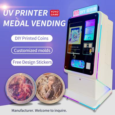 China DIY Coins UV Printer Vending Machine Golden Medals AI AI-generated Images Souvenir Fridge Magnet Automatic Printing Machine with nayax for sale