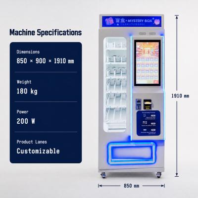 China beauty vending machine for magic mystery surprise box machine coin-operated bill credit card payment with touchscreen for sale for sale