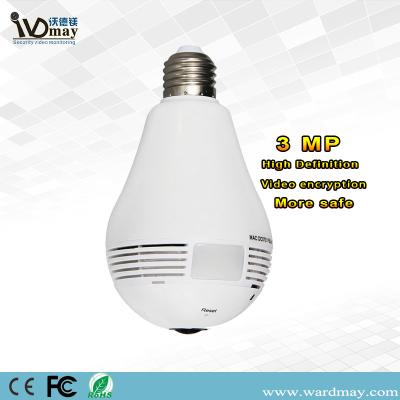 China Wdm Security 360 Panoramic Camera 3.0MP Resolution Smart Home WiFi Lighting Bulb IP Camera for sale