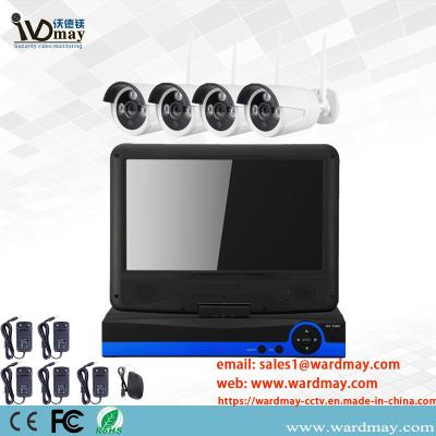 China Wdm 4 Chs 1.3/2.0MP CCTV Wireles Home Security WiFi NVR Alarm System Kits with 10.1 Inch LCD Screen for sale