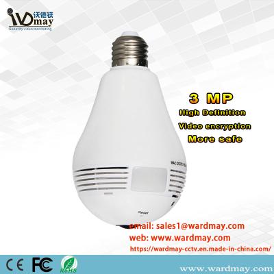 China Wdm Security 360 Panoramic Camera 3.0MP Resolution Smart Home WiFi Lighting Bulb IP Camera for sale