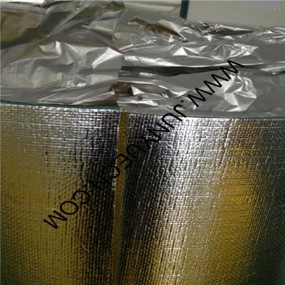 China Double side Woven  foil XPE  heat insulation with overflap  4mm 1.35m width for sale