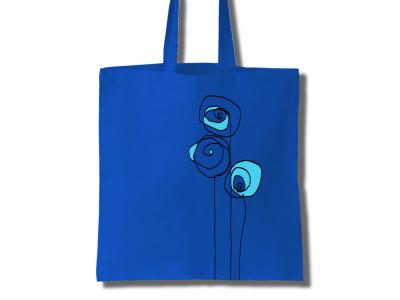 China Cotton Tote Women 3 Blue Roses- Cotton Tote Bag Women by loonde GOOD price and best server for sale