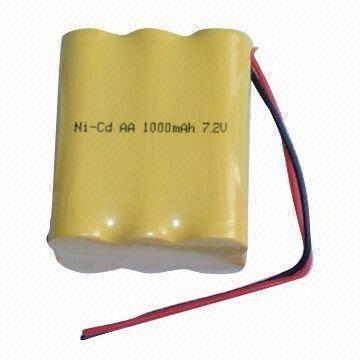 China Rechargeable Ni-CD AA 7.2V 1000mAh Battery Pack with Various Terminals for sale