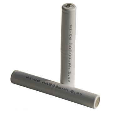 China Rechargeable Ni-CD AA 2.4V 800mAh Battery Pack in Stick Shape for sale