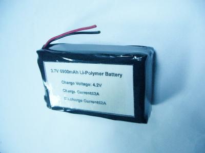 China Lithium Polymer 3.7V 6900mAh Battery Pack with External Protection and Flying Leads for sale
