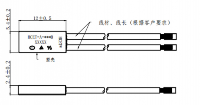 HCET-A Watertight Bimetal Temperature Control Switch side view
