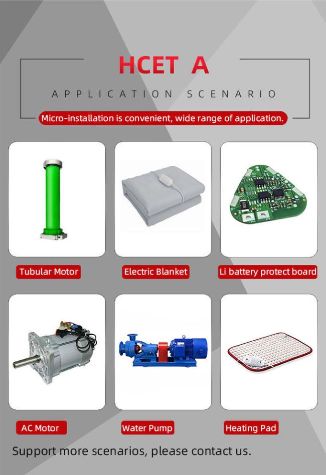 Thermal protector switch in typical applications