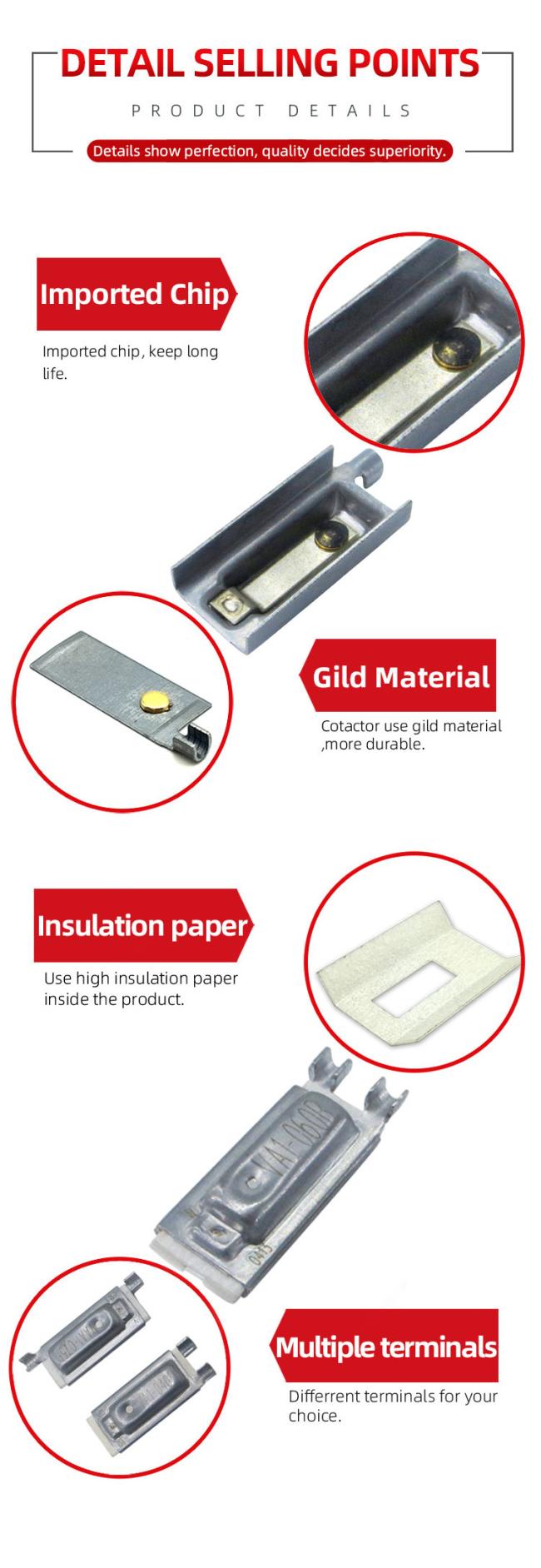Close-up view of VA1 creep action thermostat components and construction