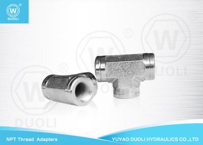 Cina Montaggi idraulici dei connettori del tubo flessibile del filo femminile del NPT del T con zinco bianco placcato in vendita
