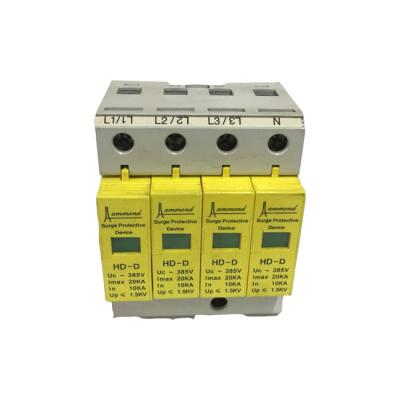 Cina Protettore di impulso certificato della classe del T2 10kA/20kA 4P SPD D di CA del dispositivo di protezione dell'impulso HDS-D10 385V in vendita