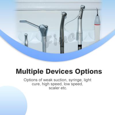 Cina 540W Foot Switch Dental Unit With Air Compressor Suction Three Way Syringe Handpiece Scaler in vendita
