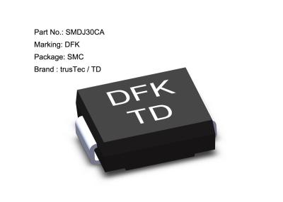 China Oberflächenberg-vorübergehender Spannungs-Unterdrücker 36V SMD Fernsehdioden-3000W SMDJ36CA 36V zu verkaufen