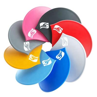 China Custom Logo Printed Soft Waterproof Anti-Skid Silicone Swimming Cap for Water Sports for sale
